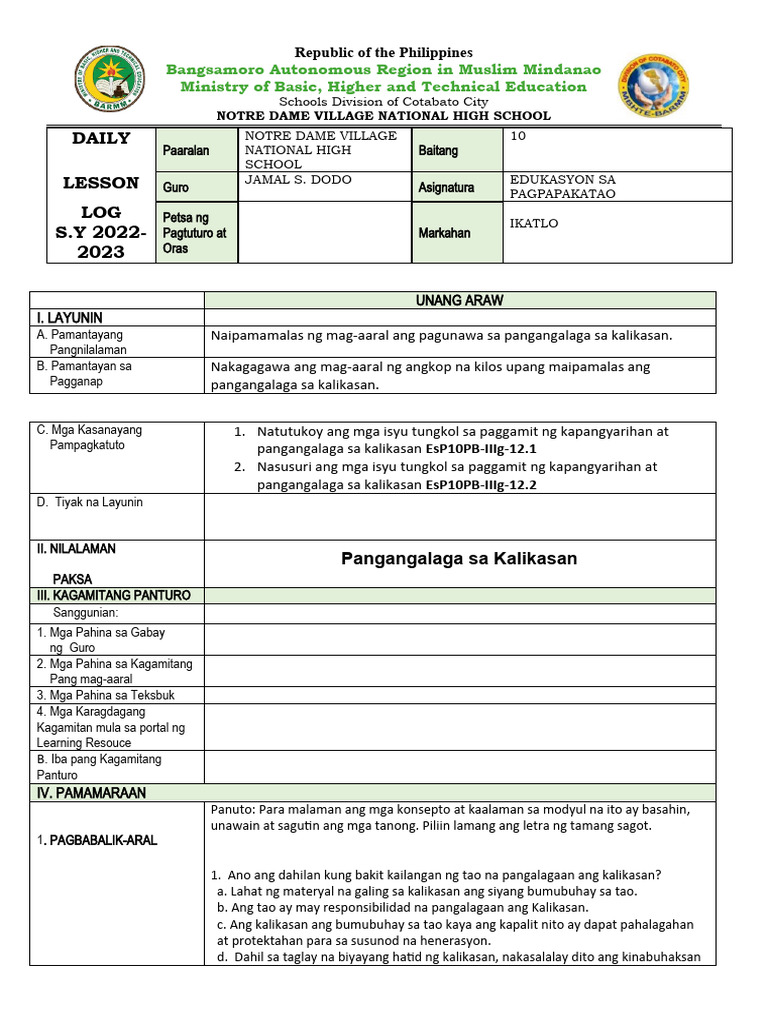 ESP-10-Q3-WK-7-DLL | PDF