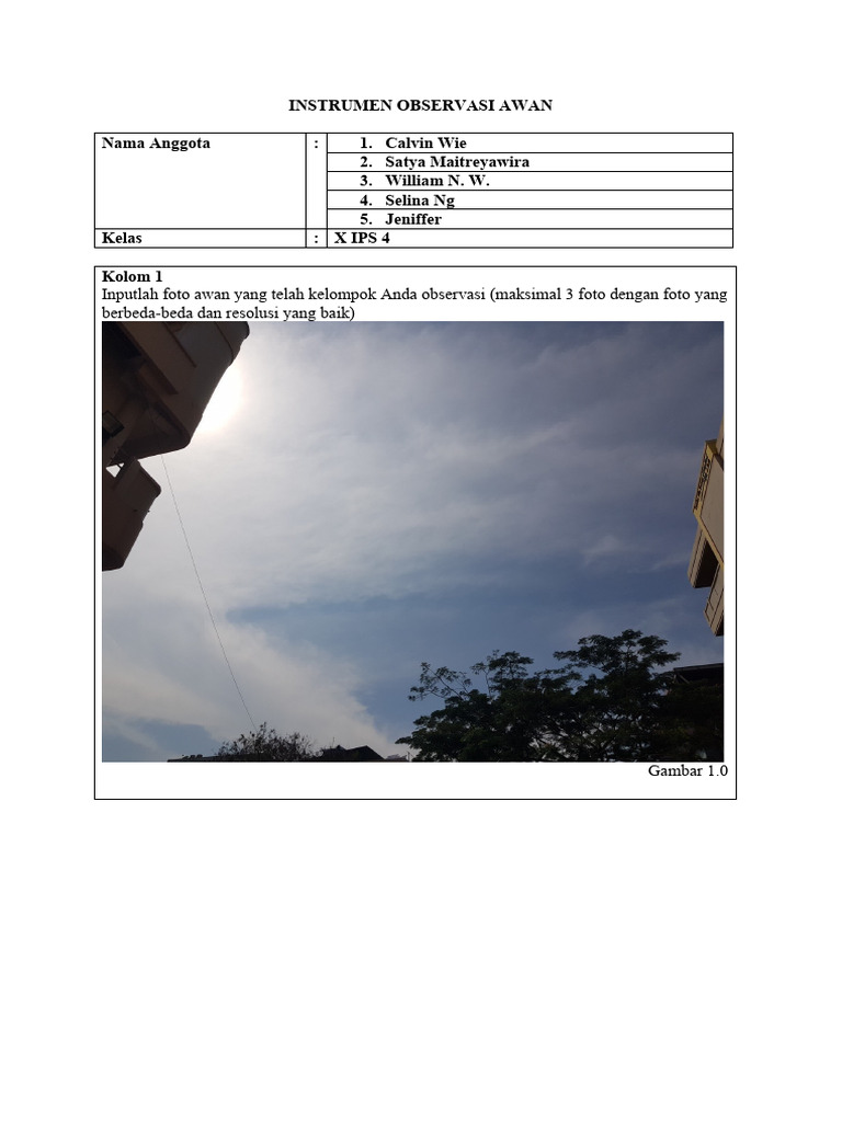 Instrumen Observasi Awan | PDF