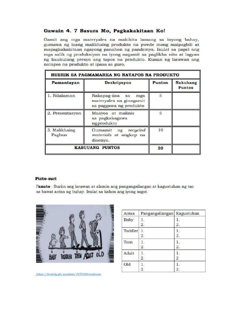 Performance Tasks Quarter 1 | PDF