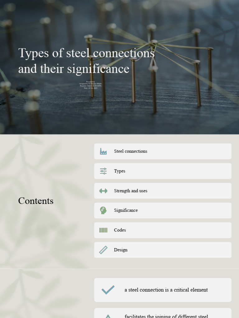Types of Steel Connections and Their Significance | PDF | Beam ...