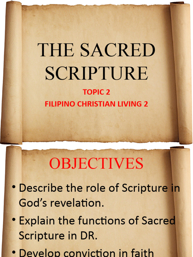 FCL2 - 2the Sacred Scripture | PDF | Bible | Revelation