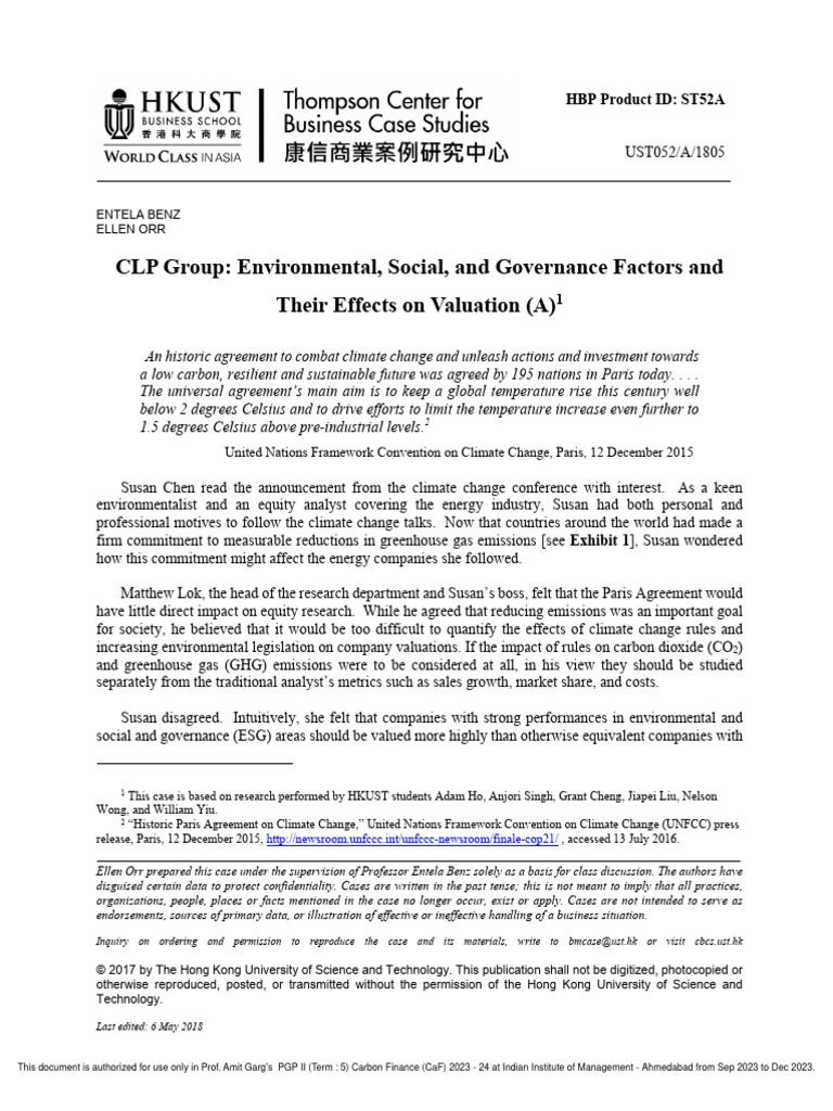 1 - C (6) CLP Group Environmental, Social and Governance Factors and ...