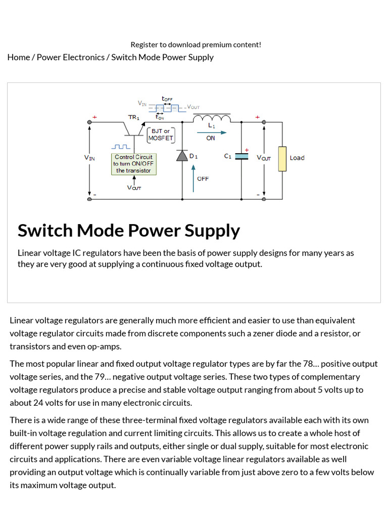 07. Switch Mode Power Supply and Switching Regulators | PDF | Power Supply | Electrical Network