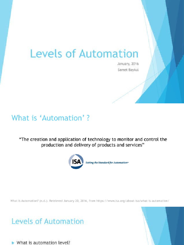 Levels of Automation | PDF