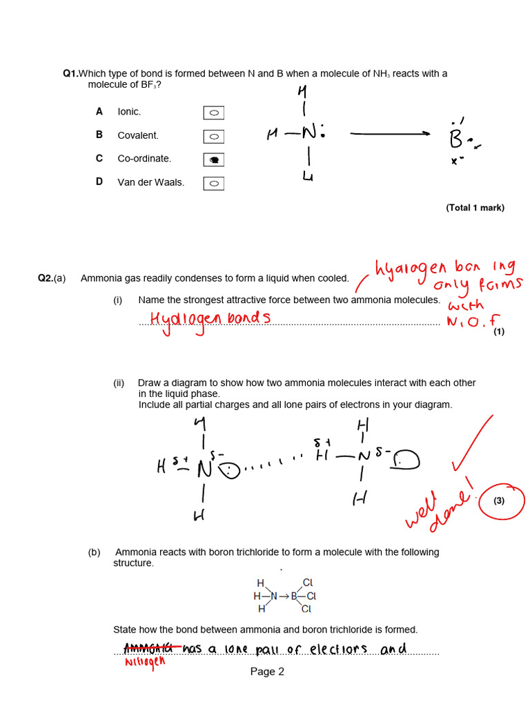 Covalent Dative Covalent Bonds 1 QP | PDF | Chemical Bond | Ion