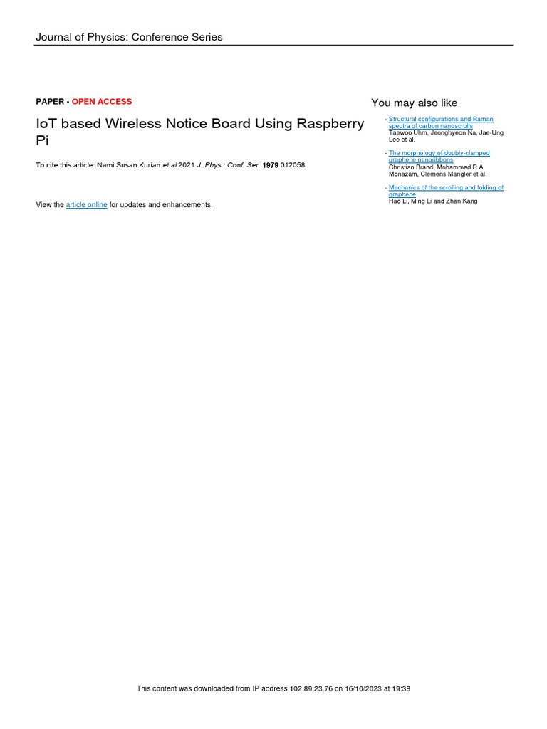 IoT Wireless Notice Board with Raspberry Pi | PDF | Internet Of Things ...