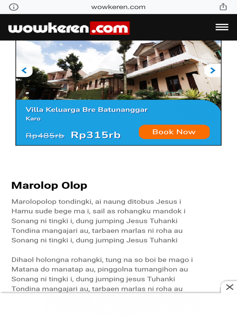 Lirik Lagu Marolop Olop Oleh Eddy Silitonga C | PDF | Seni & Disiplin ...