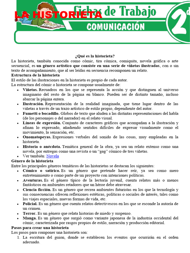 La Historieta para Segundo Grado de Primaria | PDF
