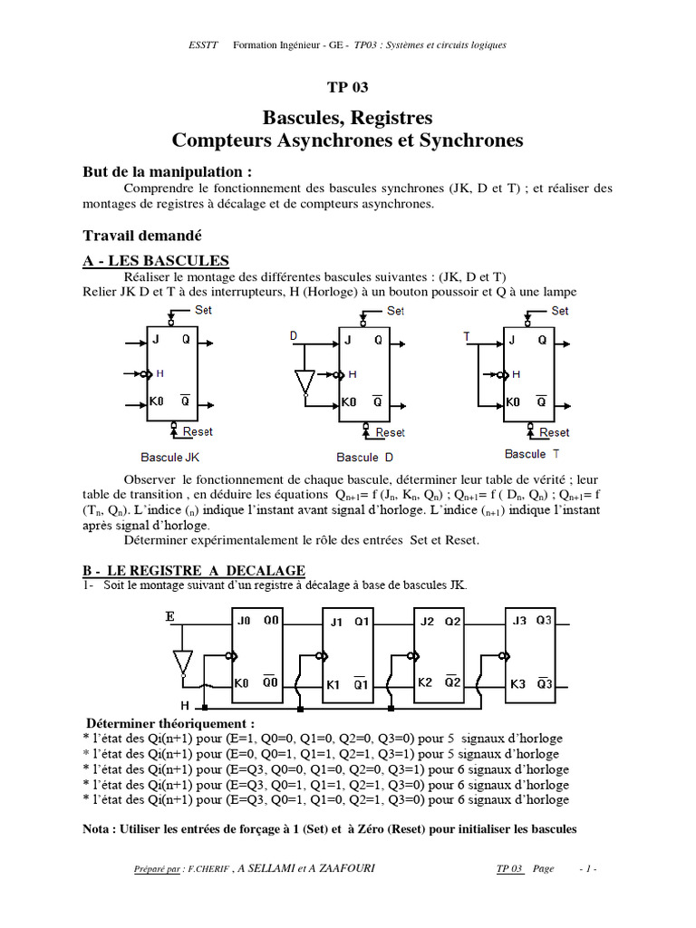 TP3 Bascules Compteurs Registres | PDF | Informatique | Instrument de mesure