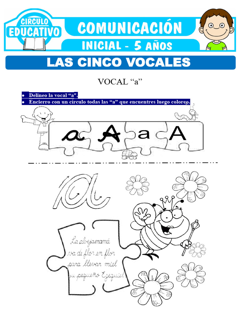 Las-Cinco-Vocales-para-Ninos-de-Cinco-Anos MAYUSCULAS Y MINUSCULAS ...