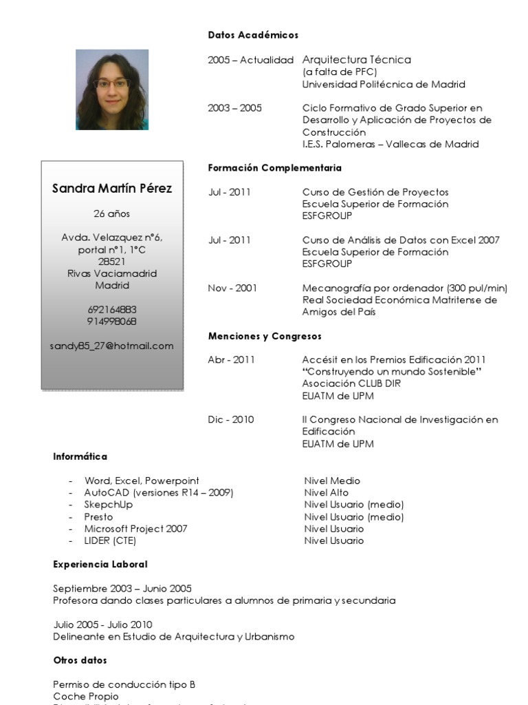 CV Sandra Martín Pérez | PDF
