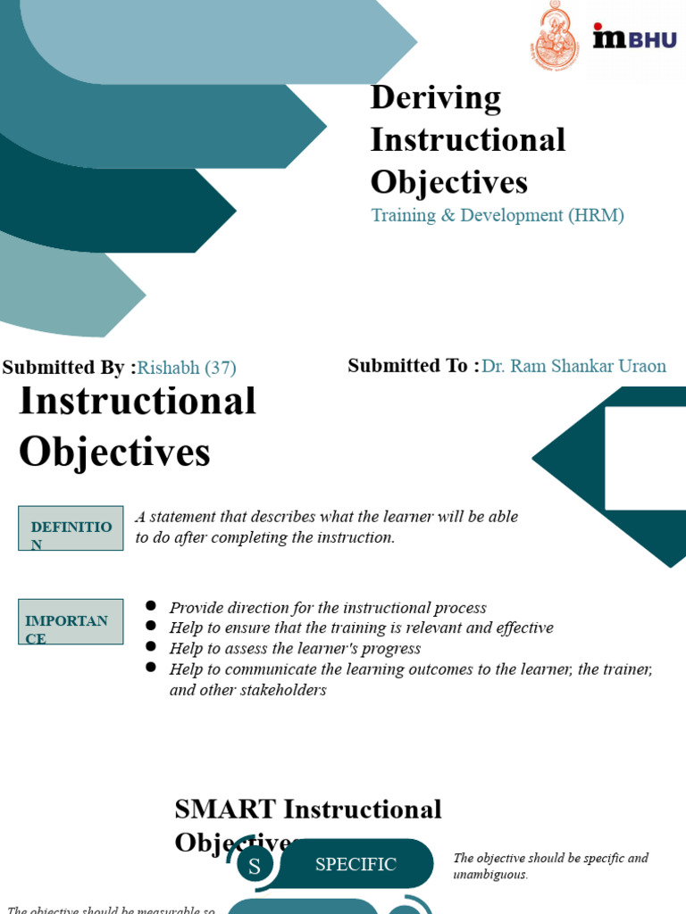 Rishabh - Deriving Instructional Objectives | PDF | Learning | Goal