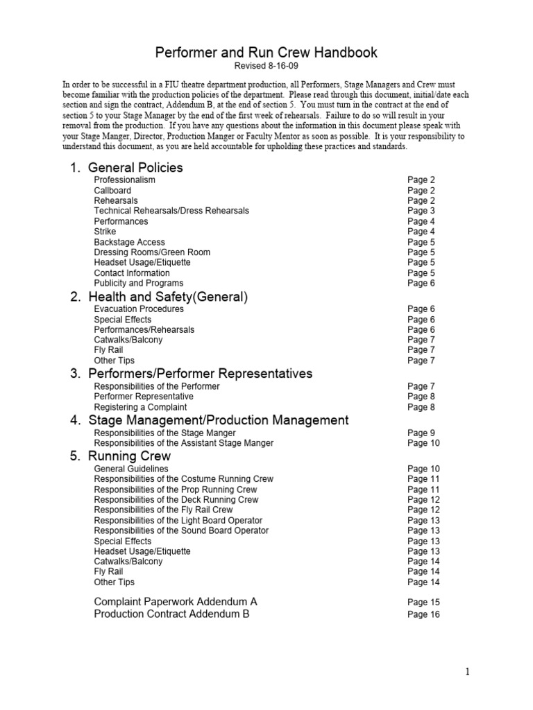 Production Handbook | PDF