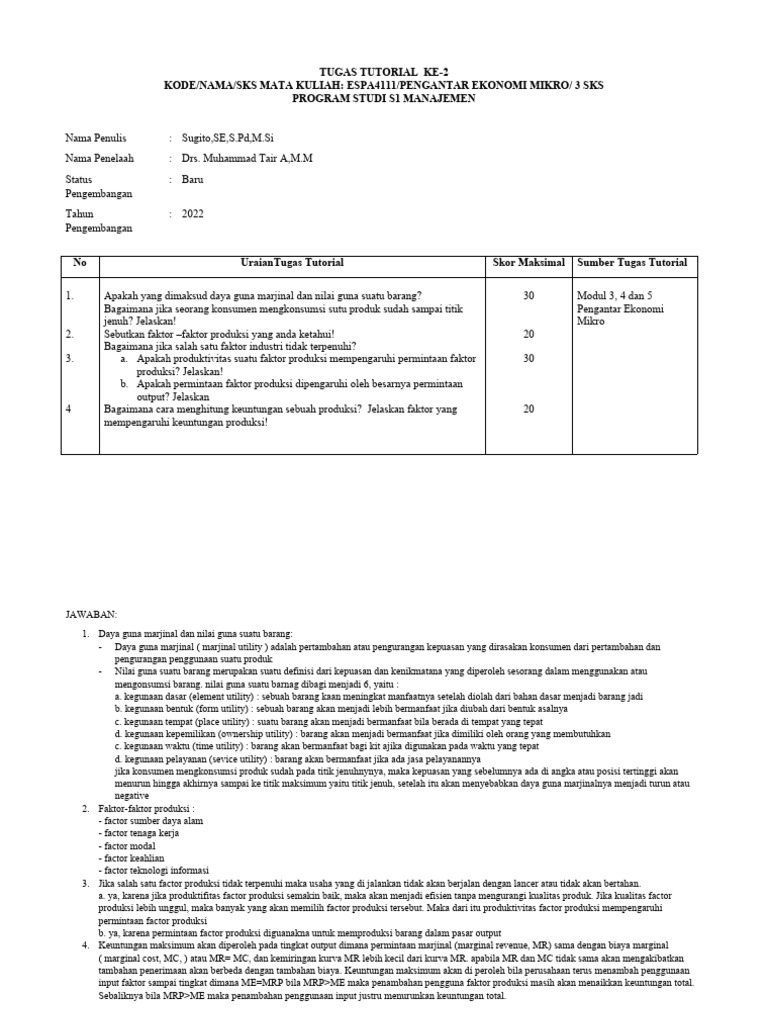 Tugas Tutorial 2 Espa4111 - 043988933 - 2B - Yuniati Ningsih Defriana ...