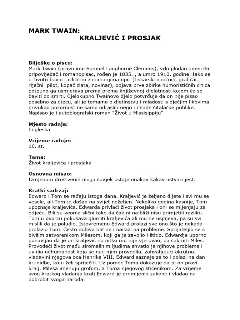 Kraljević I Prosjak 2 | PDF