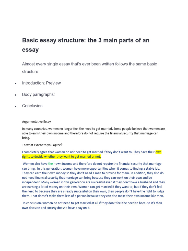 Basic Essay Structure | PDF