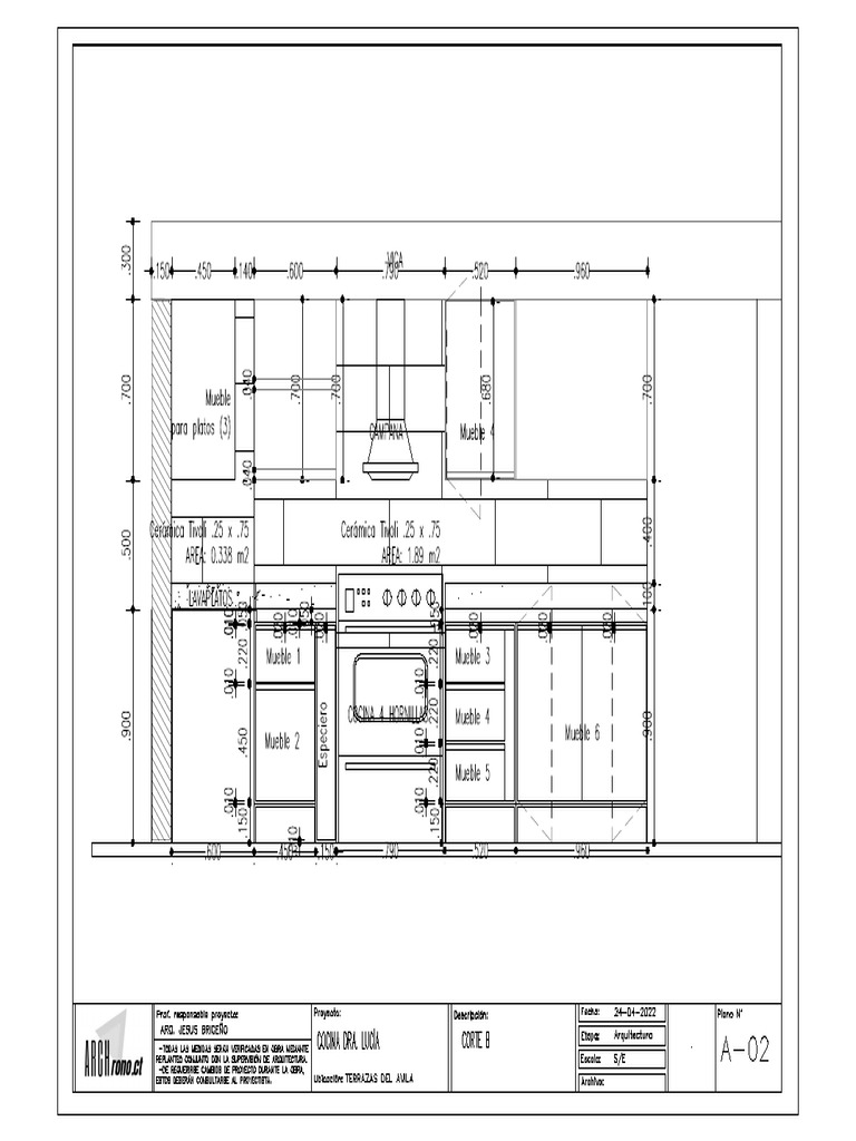 Planta cocina 25-04-22 CORTE B | PDF