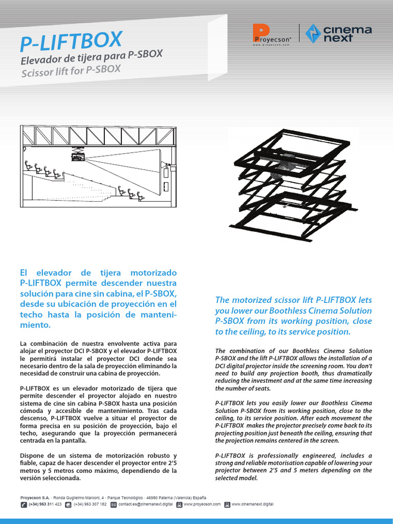 Elevador P-LIFTBOX para Proyectores DCI | PDF