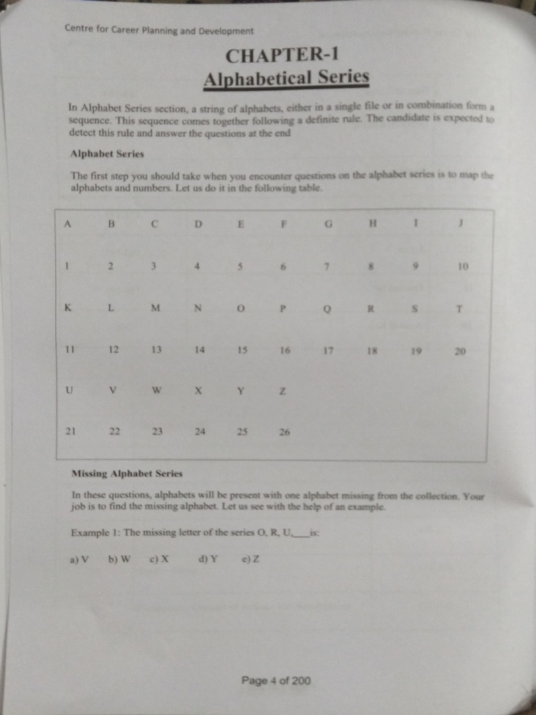 Alphabet Series Reasoning Guide | PDF | Notation | Writing