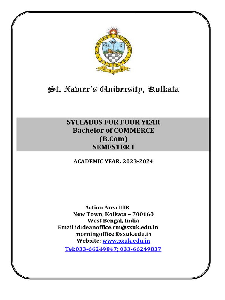 1st Semester BCOM Syllabus 2023-24 | PDF | Monopoly | Long Run And Short Run