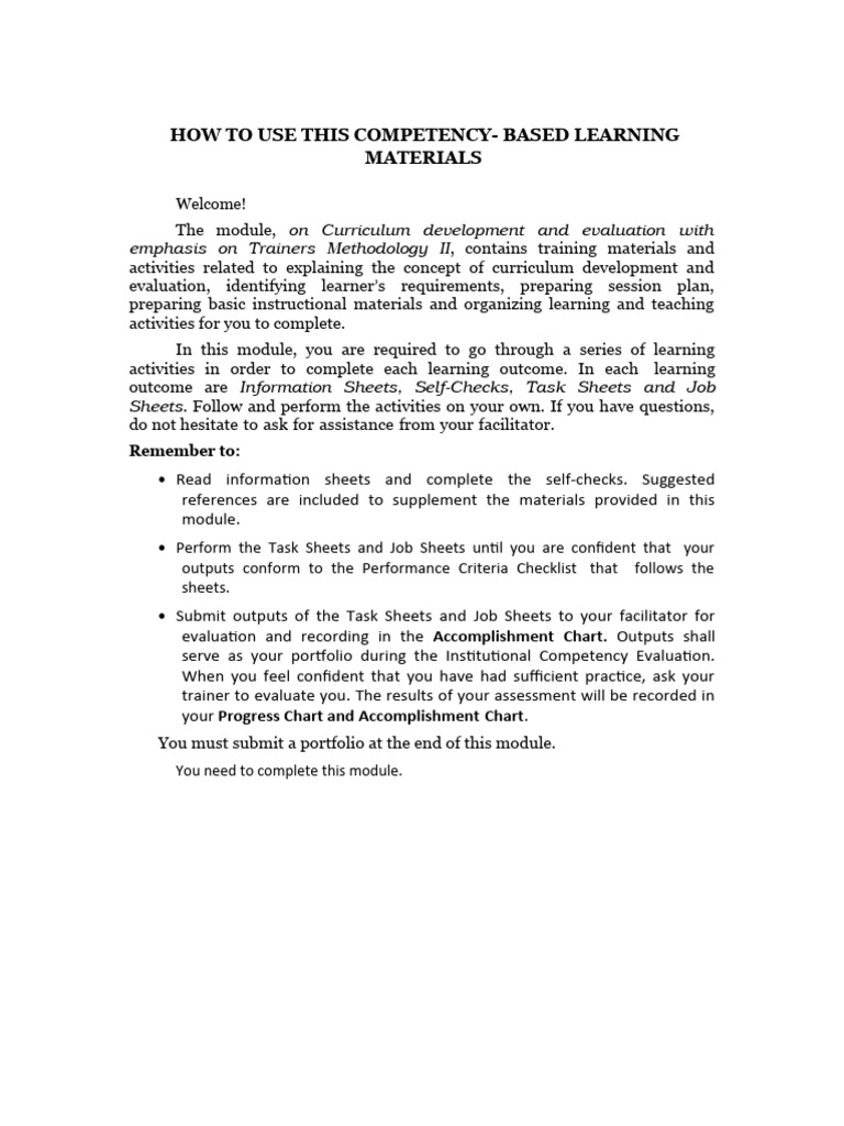 MODULE - PED 9 - Curriculum Development and Evaluation With Emphasis On ...