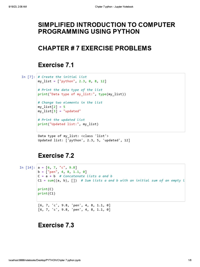 Chpter 7 Python - Jupyter Notebook-1 | PDF