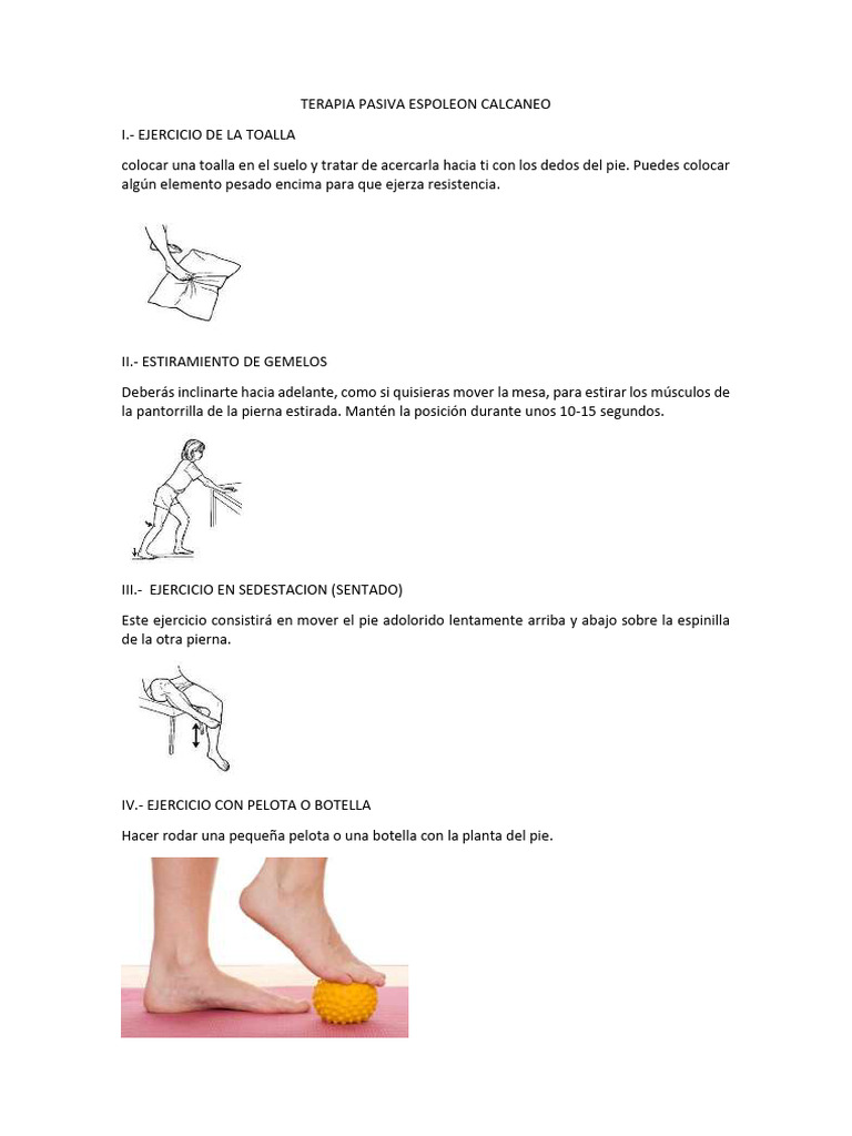 Ejercicios para Espolón Calcáneo | PDF | Artes del Lenguaje y Comunicación