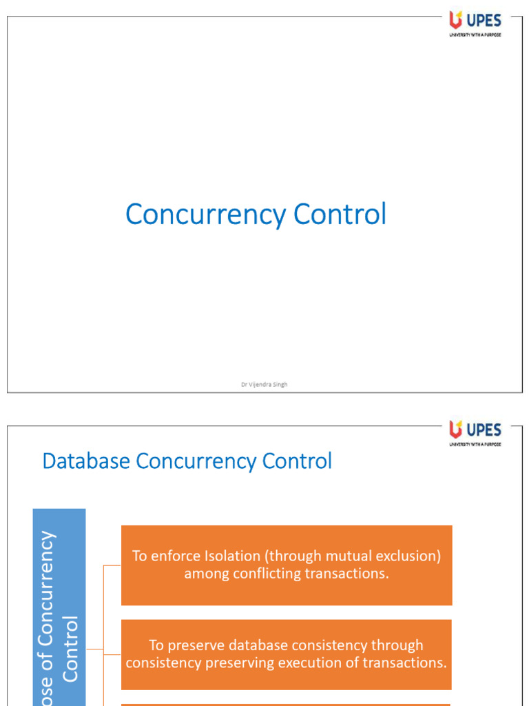 Unit 5 Concurrency Control Lecture 2023 Pdf