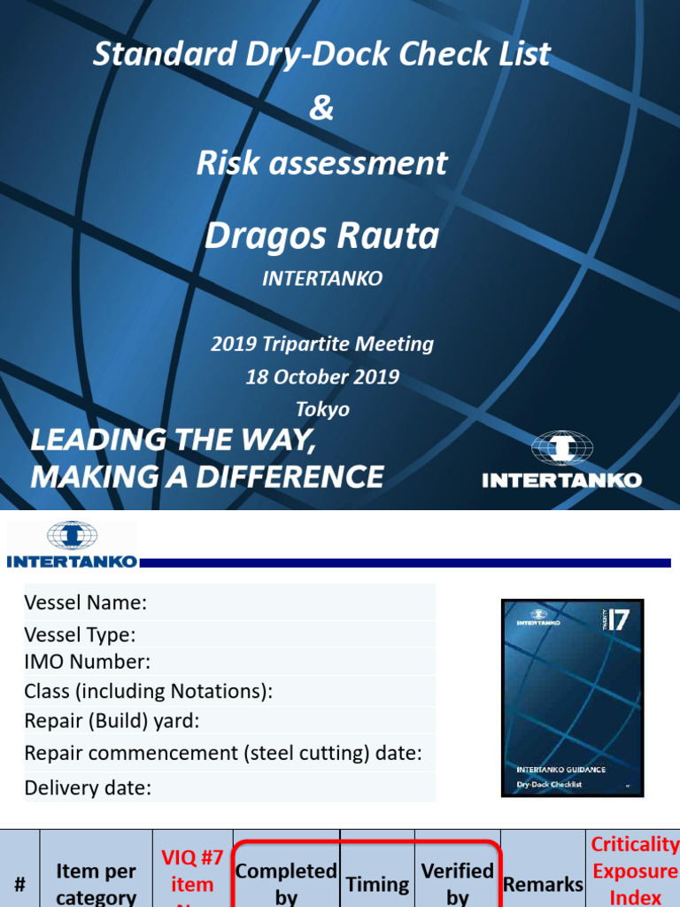 Dry Dock Survey Checklist Guide | PDF | Risk | Safety