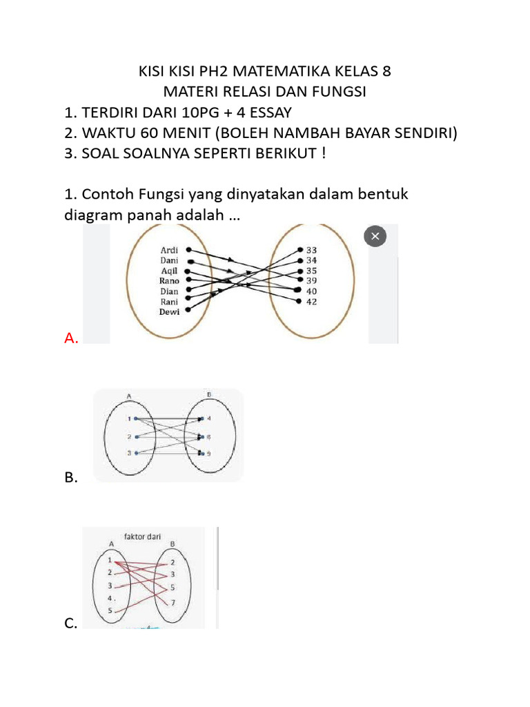 Kisi Kisi Ph2 Matematika Kelas 8 | PDF | Komputer