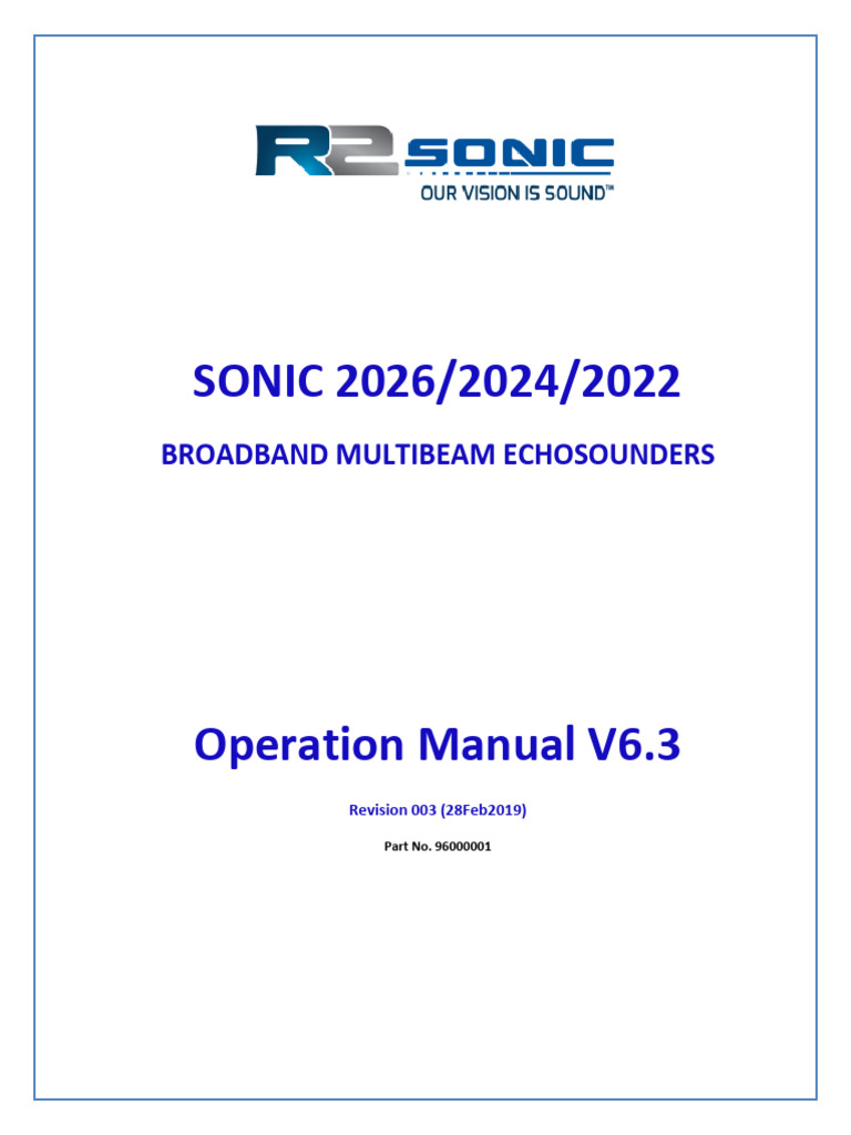 R2Sonic 2022-2024-2026 Technical User Manual | PDF