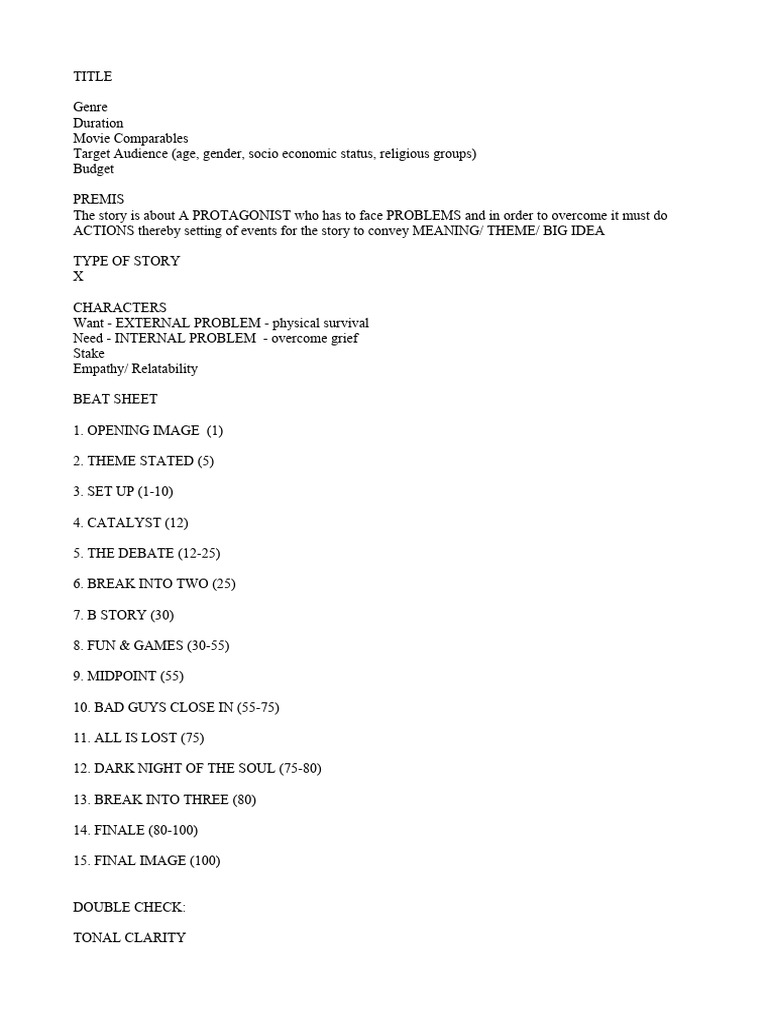 Beat Sheet | PDF | Games & Activities