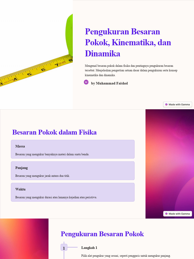 Pengukuran Besaran Pokok Kinematika Dan Dinamika | PDF