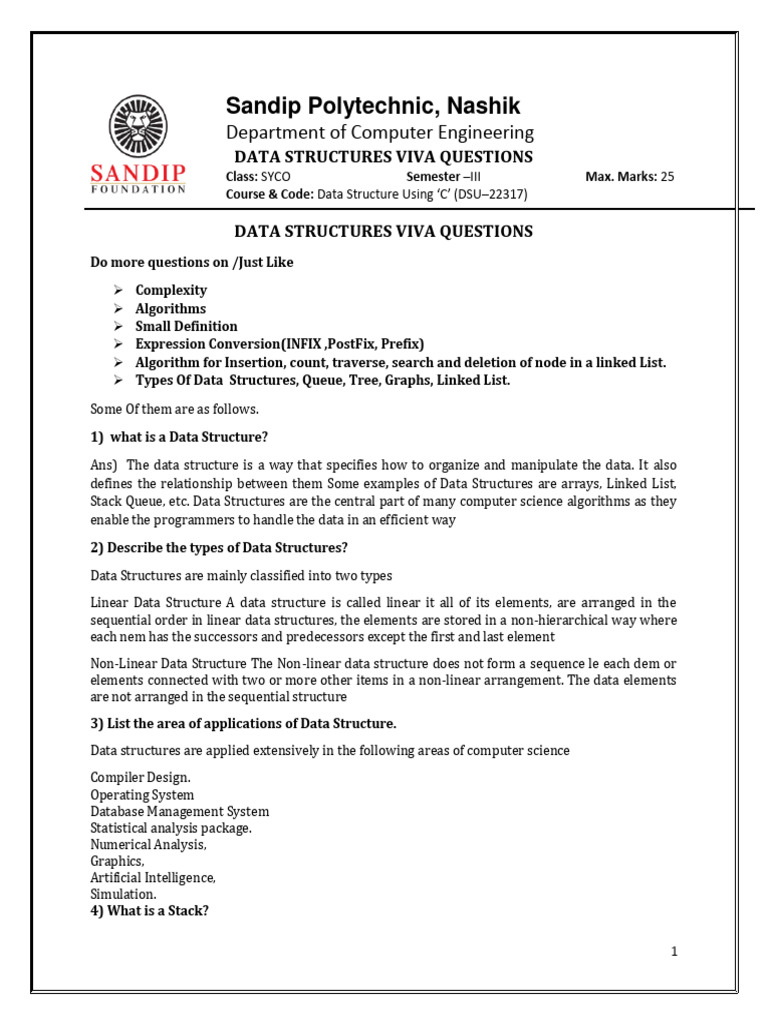 Data Structures Viva Questions | PDF | Queue (Abstract Data Type ... Data Structures Viva Questions | PDF | Queue (Abstract Data Type ...