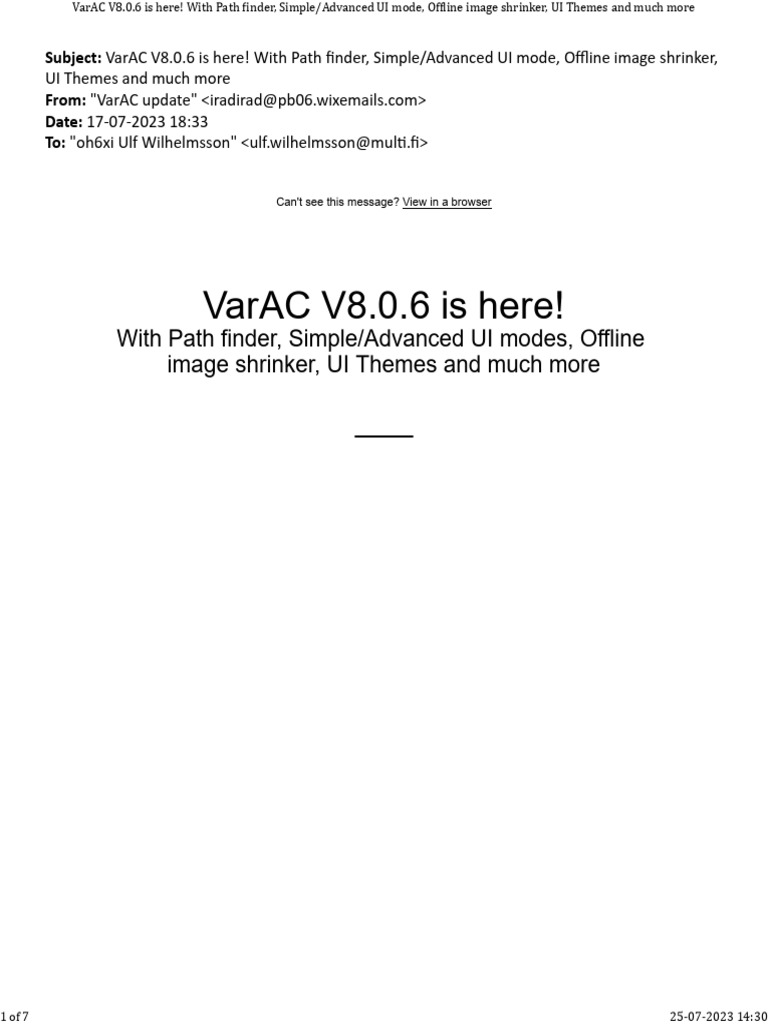 VarAC V8.0.6 Is Here! With Path Finder, Simple - Advanced UI Mode, Offline Image Shrinker, UI ...