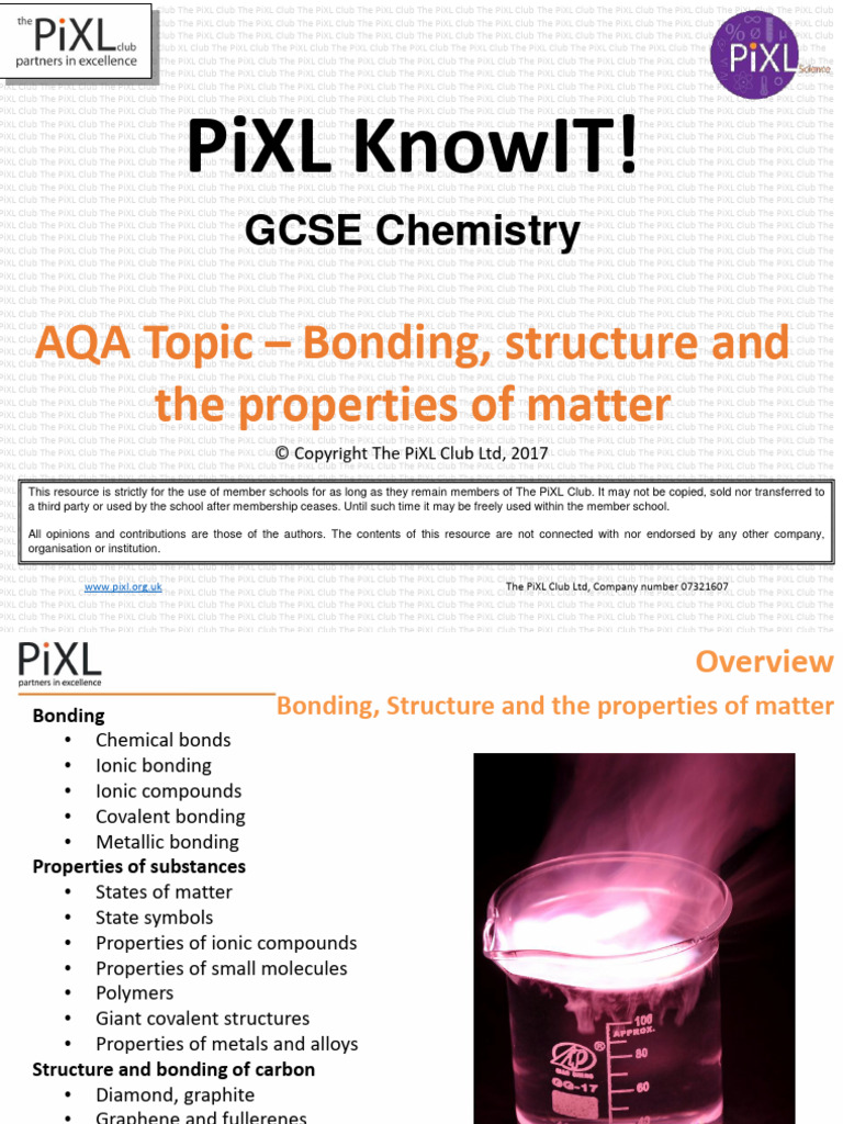 AQA Chemistry Bonding Structure and The Properties of Matter KnowIT ...