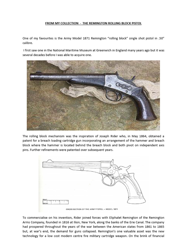 Remington Rolling Block Pistol | PDF | Art | History