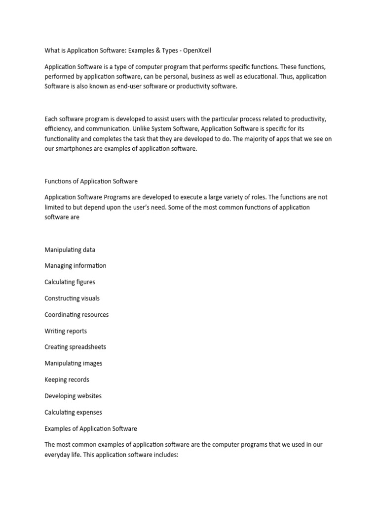 Application Software | PDF