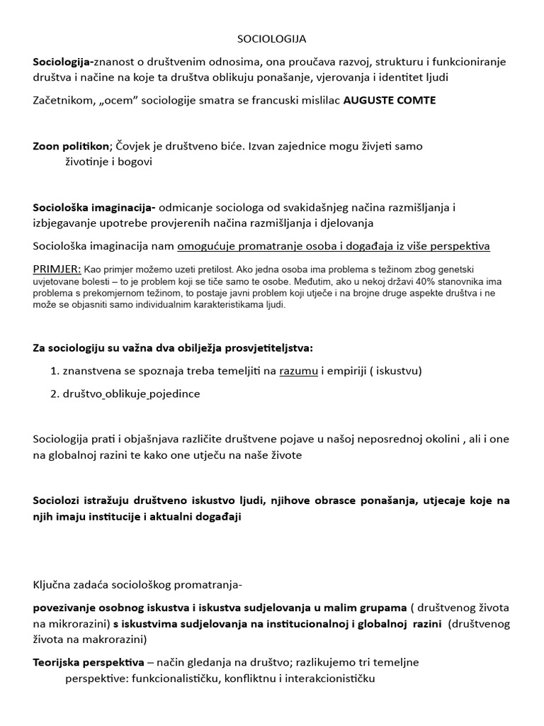 SOCIOLOGIJA | PDF