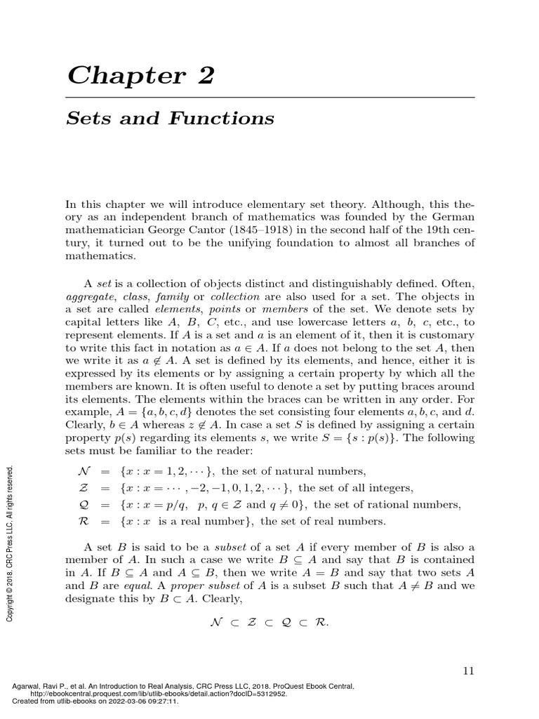 An Introduction To Real Analysis - (2 Sets and Functions) | PDF
