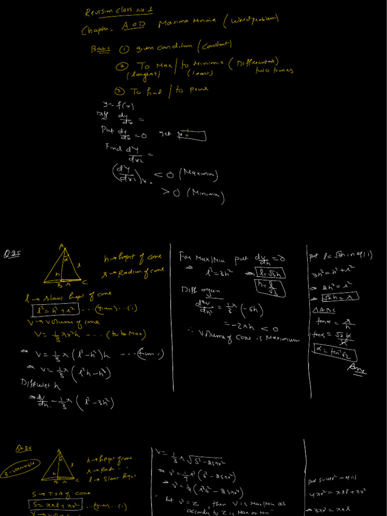 Revision Class 1 Notes Word Problems Class 1 | PDF