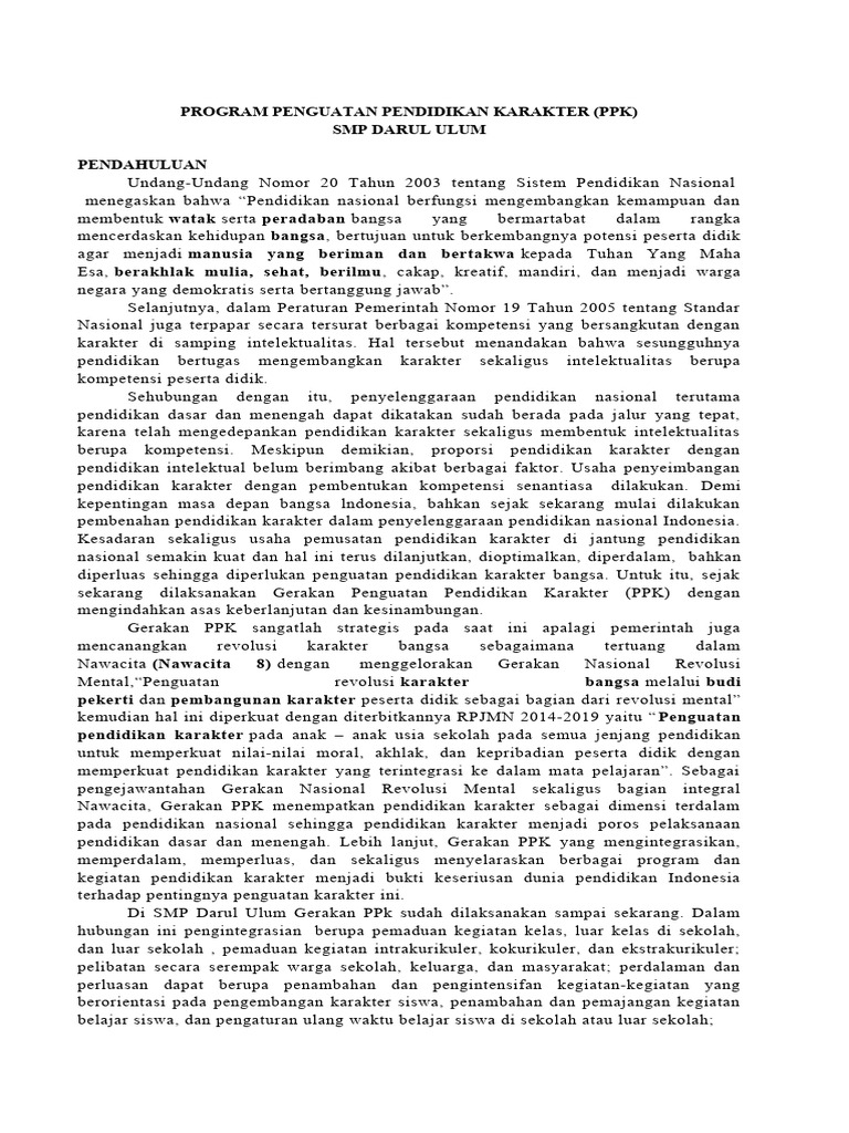 Program Penguatan Pendidikan Karakter | PDF | Kesehatan Holistik