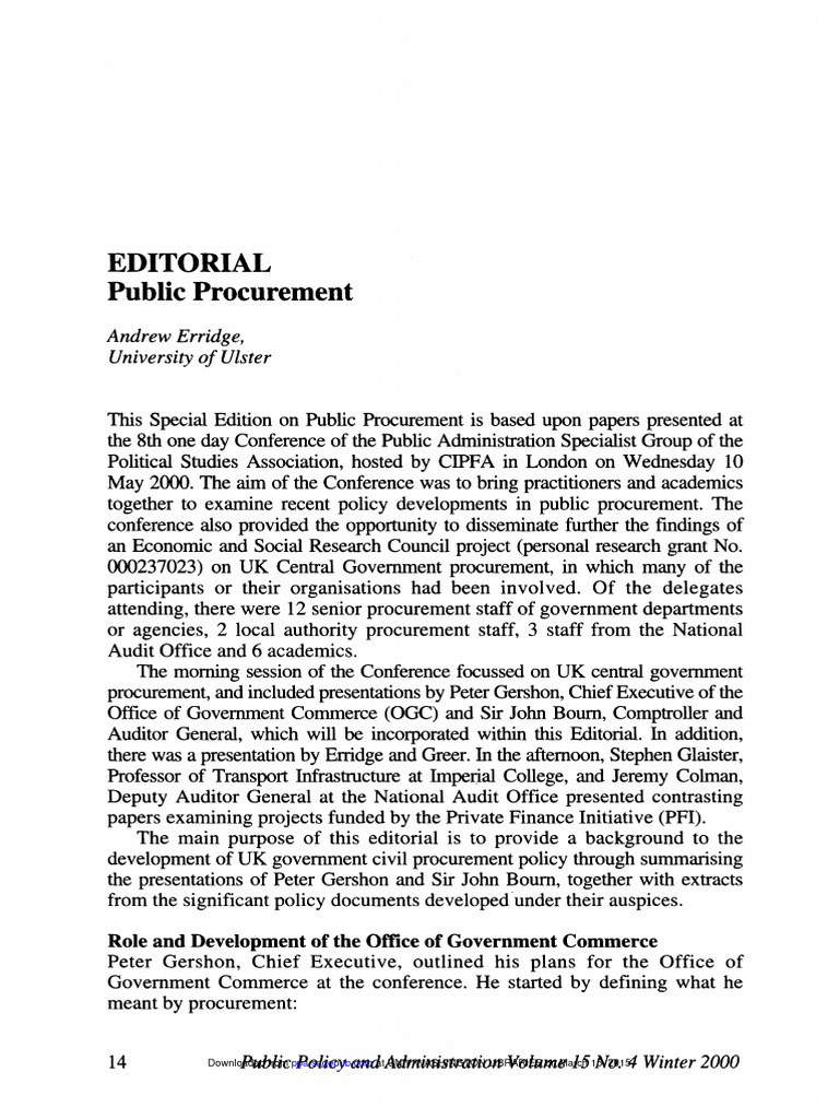 Public Procurement | PDF | Procurement | Supply Chain