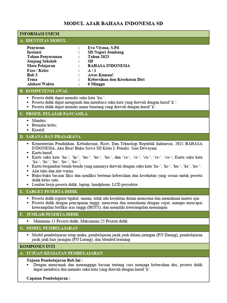 MA B Indonesia K1 BAB 3 OK | PDF