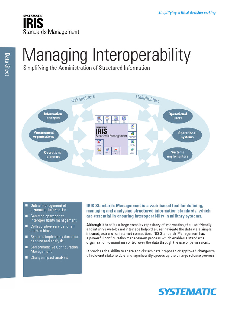 Iris Standards Management Data Sheet v2 | PDF | Interoperability ... Iris Standards Management Data Sheet v2 | PDF | Interoperability ...