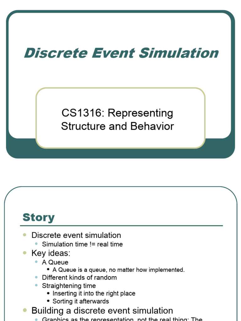 Discrete Event Simulation | PDF Discrete Event Simulation | PDF