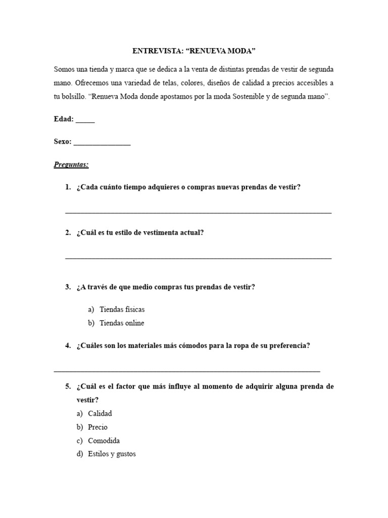 Moda Sostenible: Entrevista Renueva Moda | PDF | Crecimiento personal y profesional | Negocios