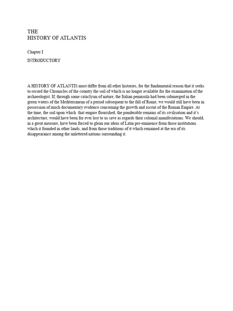 The History of Atlantis | PDF