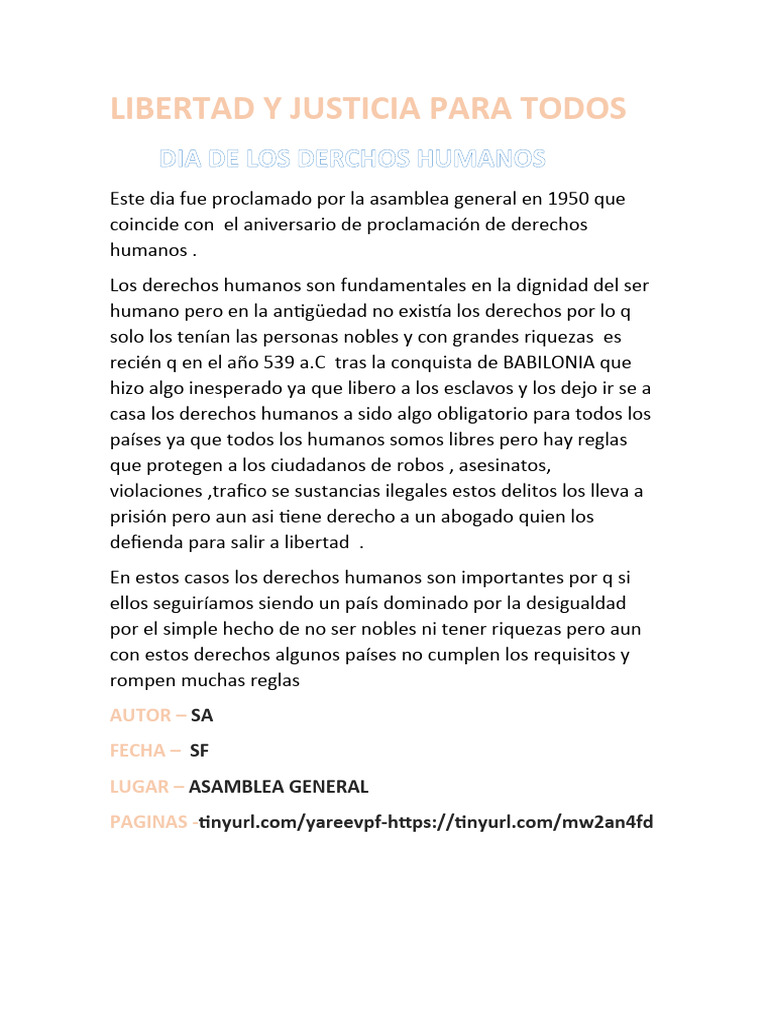 LIBERTAD Y JUSTICIA PARA TODOS | PDF