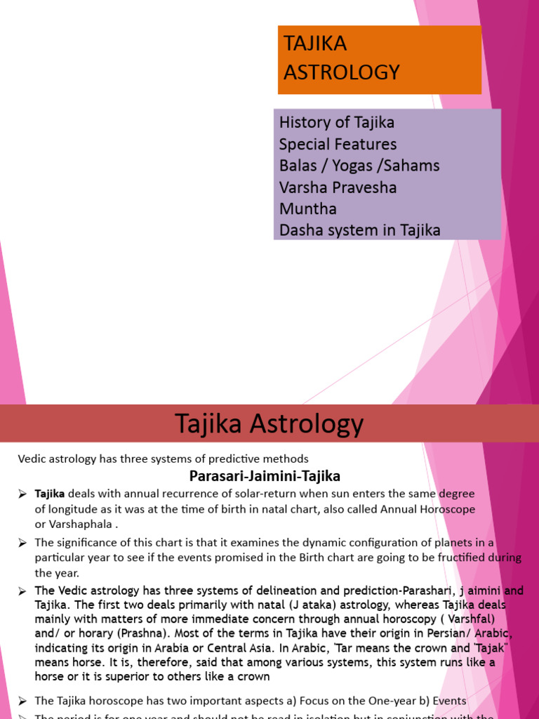 Tajika Astrology: Key Concepts and Methods | PDF | Planets In Astrology ...